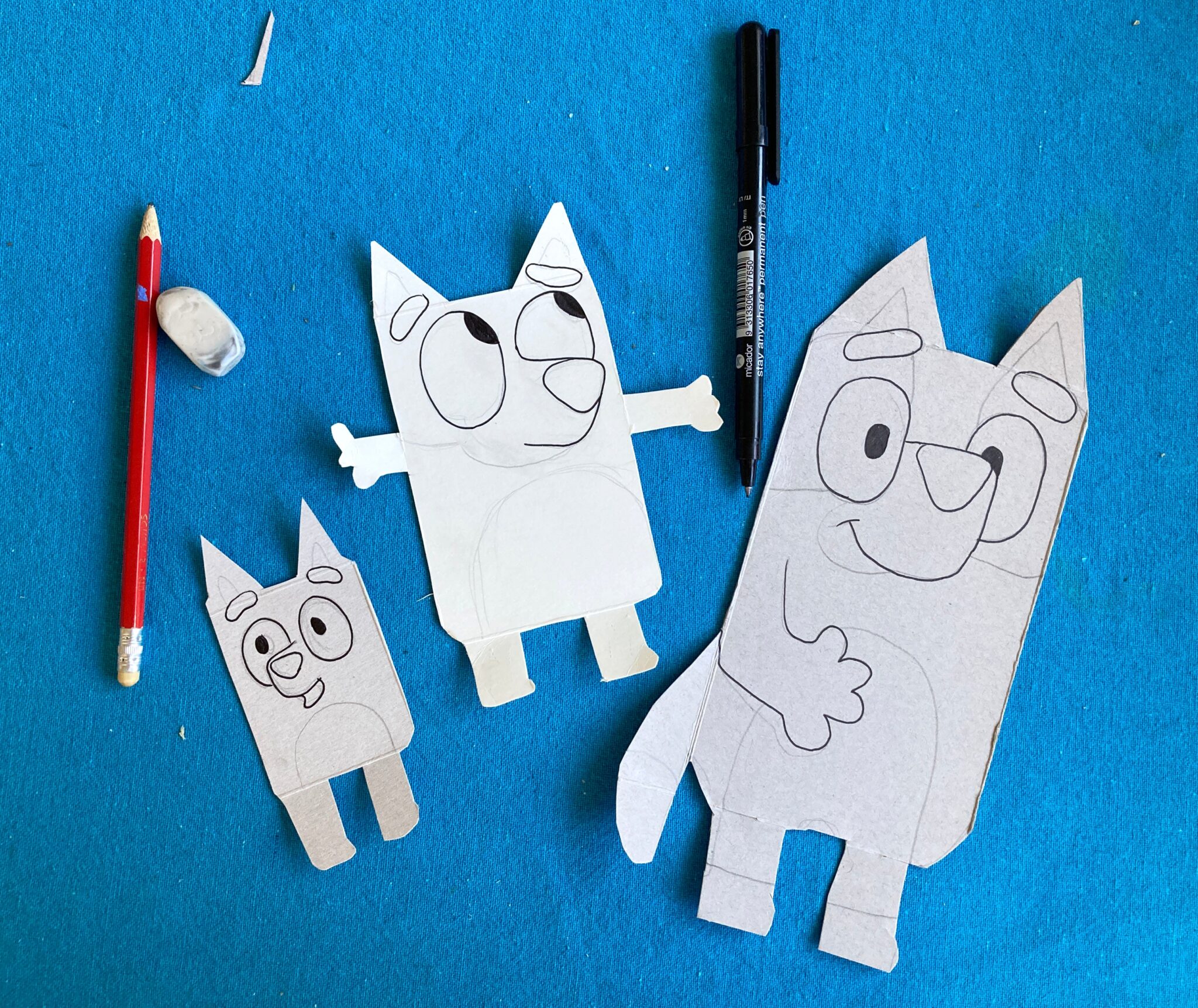 Cardboard Bluey! - RAW Art
